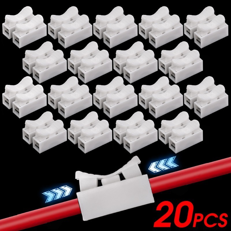 20Pcs CH2 Quick Terminal Block - Mini Wiring Cable Connector - Plug-in ...