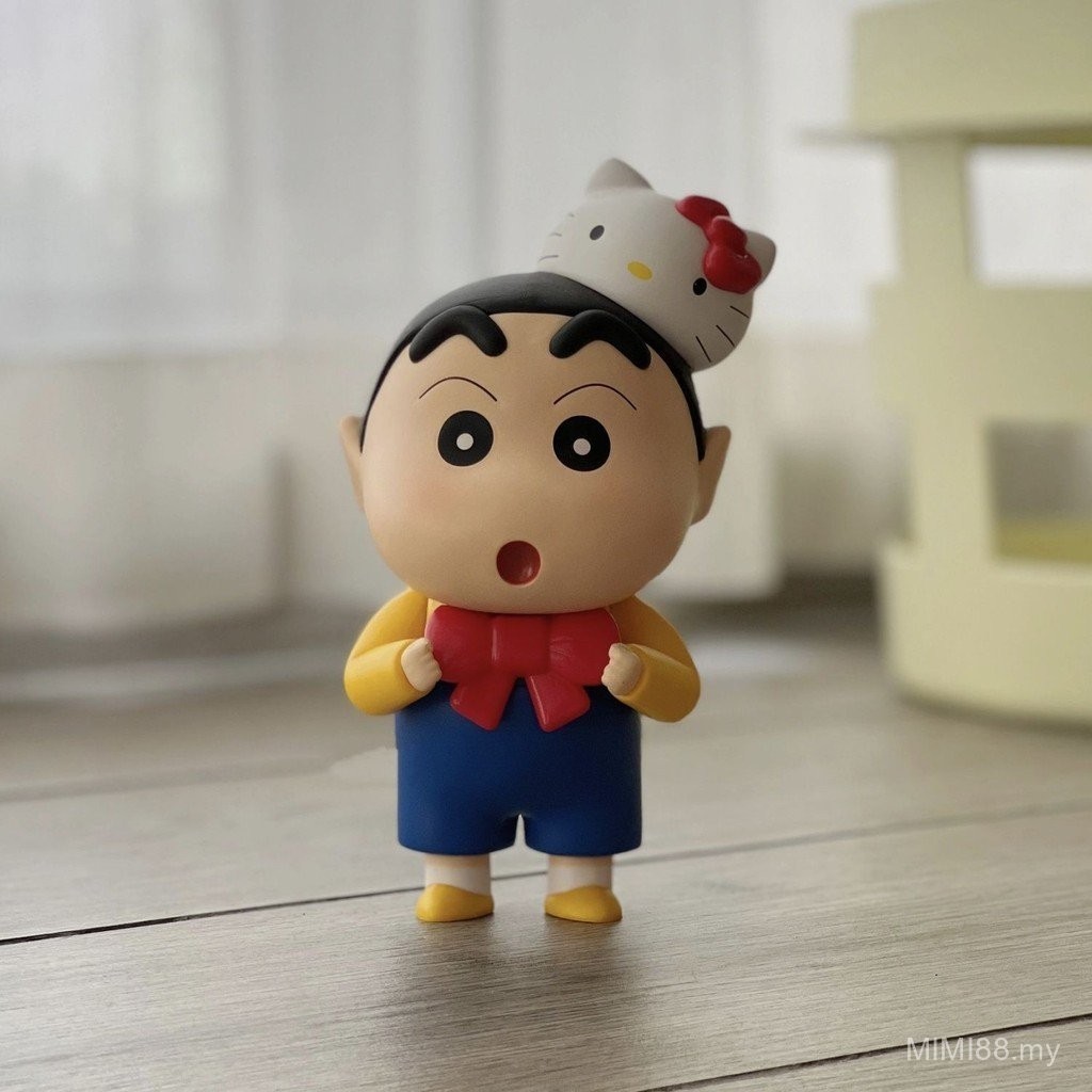 Crayon Shin-Chan Figure Hello Kitty Shin-Chan q-Version Cute KT Cat ...