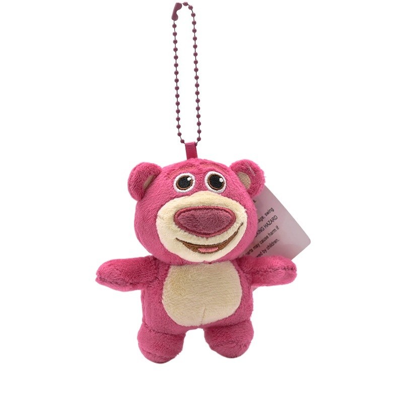 9cm Disney Plush Doll Keychain Strawberry Bear Lotso Kawaii Bag Pendant ...