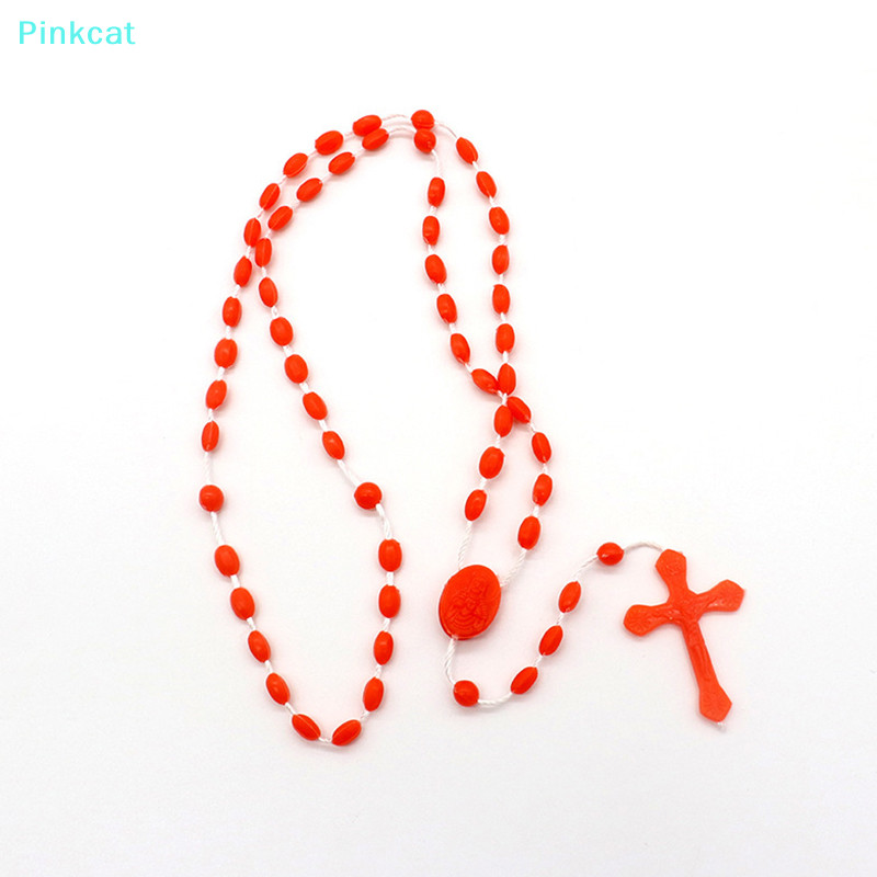 Pinkcat Luminous Catholic Christ Jesus Cross Plastic Rosary Crucifix ...