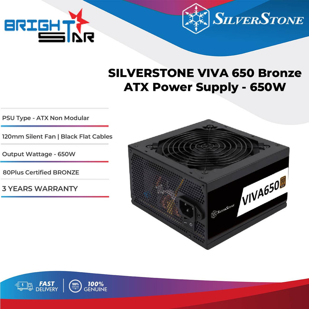 SILVERSTONE VIVA 650 Bronze ATX Power Supply - 650W | Shopee Malaysia