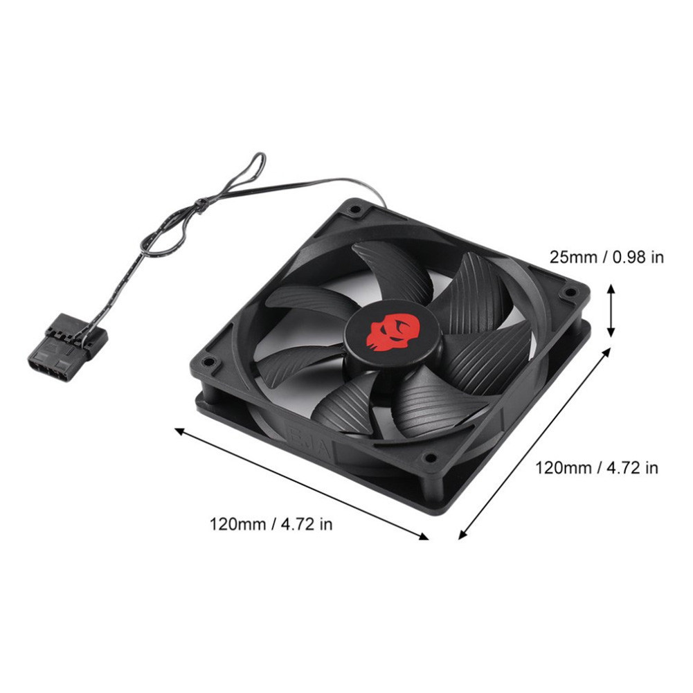 Rain 12cm 3000RPM Fan Cooling 12V Large Air Volume PC Case Radiator ...