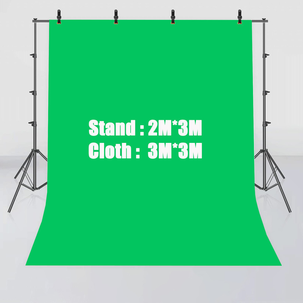 Photo Scene 2 * 3m with 3 * 3m Backdrop Green Screen Cloth Photography 6 Colors To Choose ...