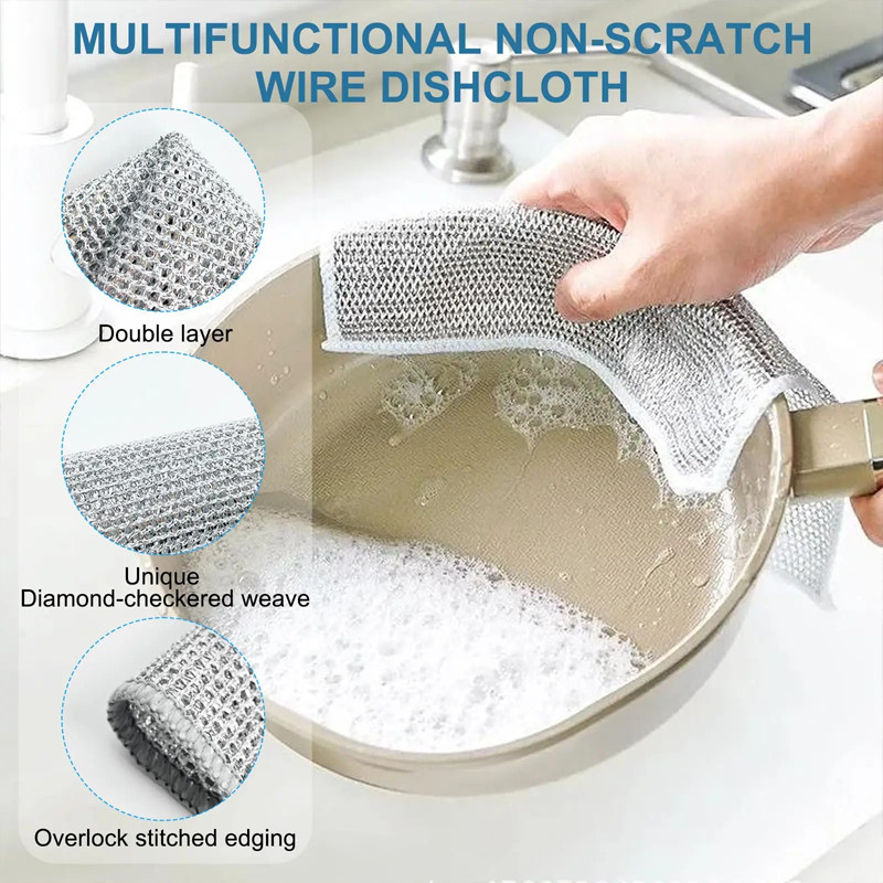 Multifunctional Non-Scratch Wire Dishcloth Wire Dishcloth Multipurpose ...