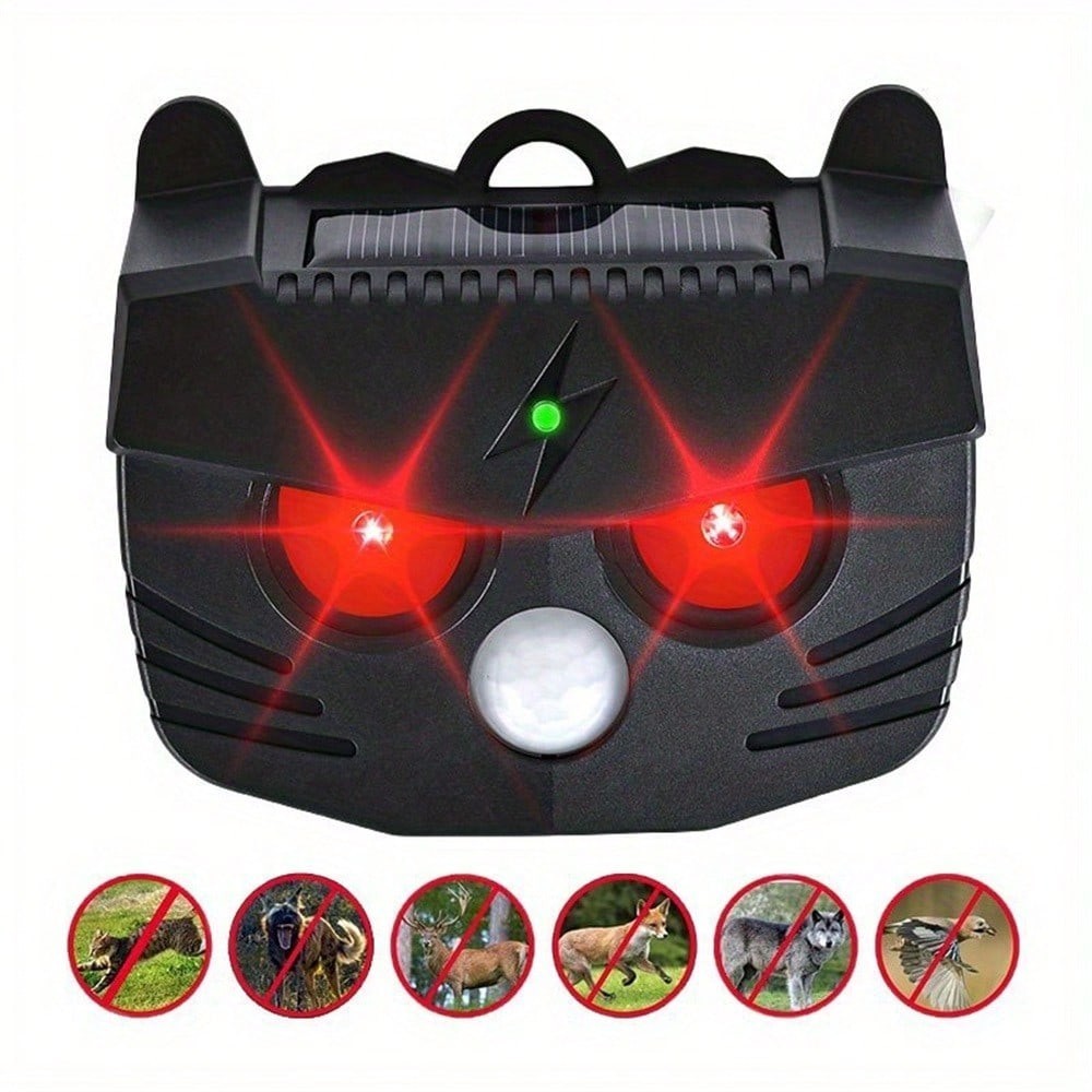 Solar Ultrasonic Animal Repeller With Motion Detection, Flash Repel ...