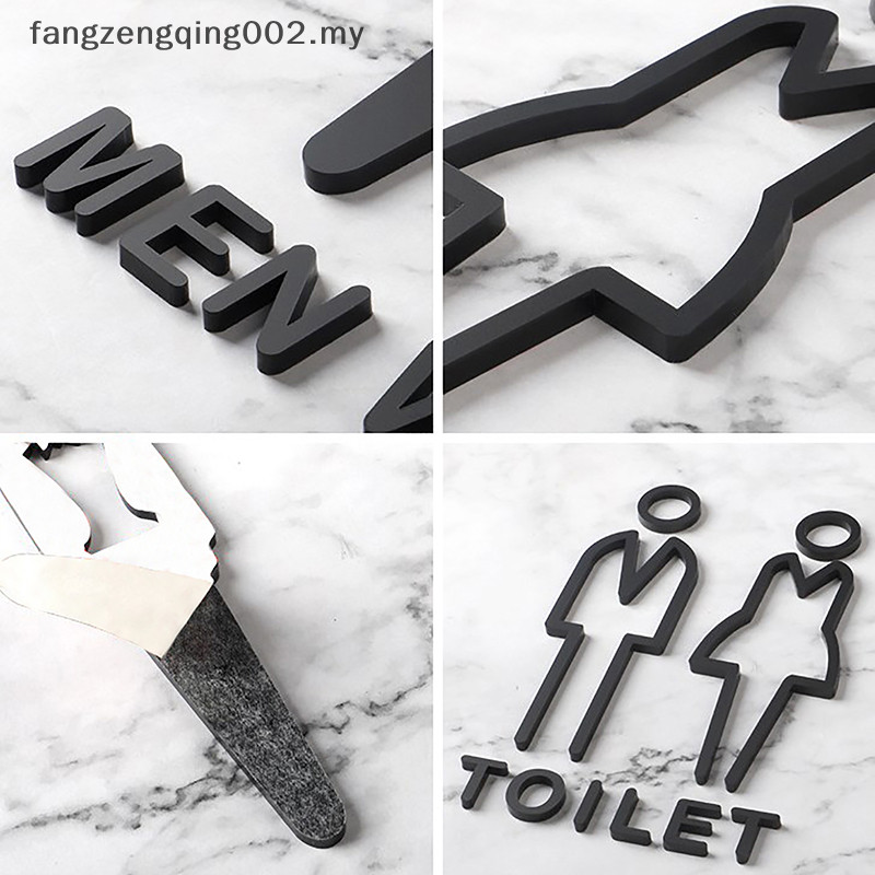 F2MY Acrylic Washroom Sign Plate Customized WC Door Wall Label Sticker ...