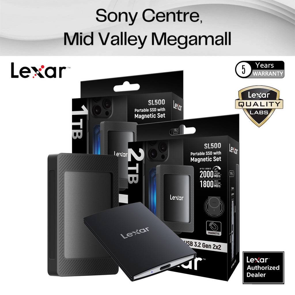 Lexar SL500 Portable SSD with Magnetic Set USB 3.2 Gen 2x2 (2000MB/s ...