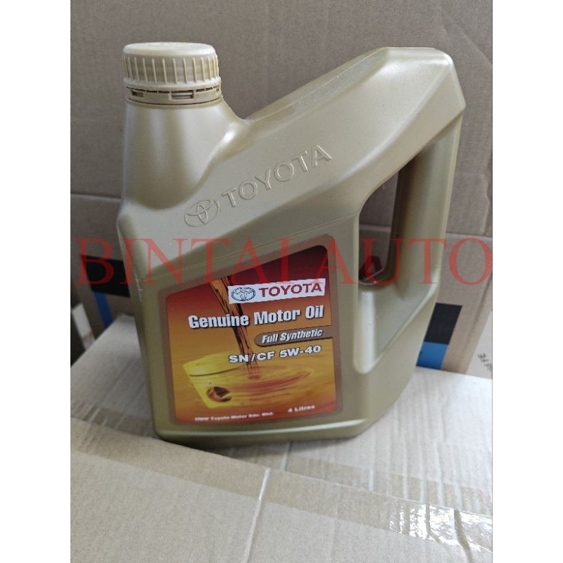 *Original Toyota Engine Oil 5W40 Fully Synthetic/ Minyak Hitam Fsncf-5W40-4L (4Liter) | Shopee ...