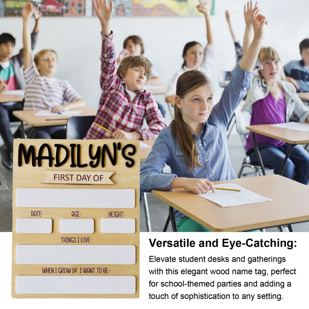 Student Name Tag Personalized Wooden Nameplate for Students Custom Desk ...