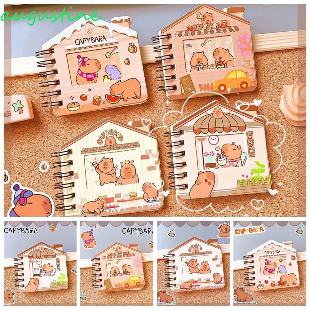 AUGUSTINE Capybara Notebook, Cute Loose Leaf Color Page Diary Notepad ...