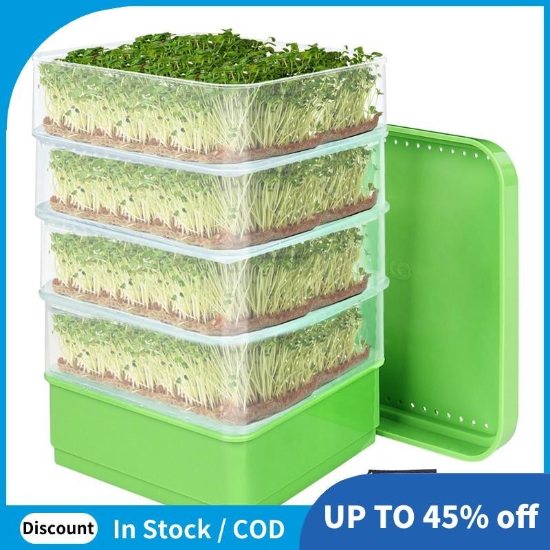Bean Germination Kit, Micro-Green Plant Growing Tray, Drain Tray, Four ...