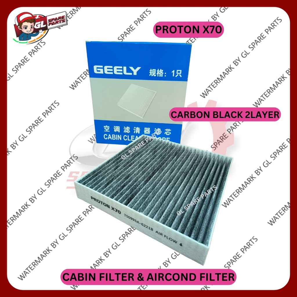 CABIN FILTER & AIR COND FILTER PROTON X70 GEELY (WHITE/CARBON) | Shopee ...