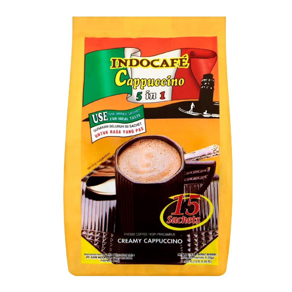 Indocafe 5 in 1 Premix Coffee Creamy Cappuccino (15's x 25g) | Shopee ...