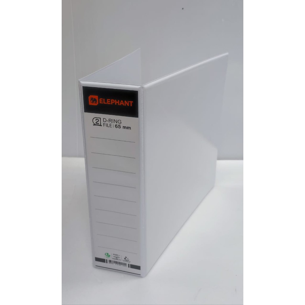 ELEPHANT- 65mm 2D PP Tearseal White Ring File (A4) / White File / Fail ...