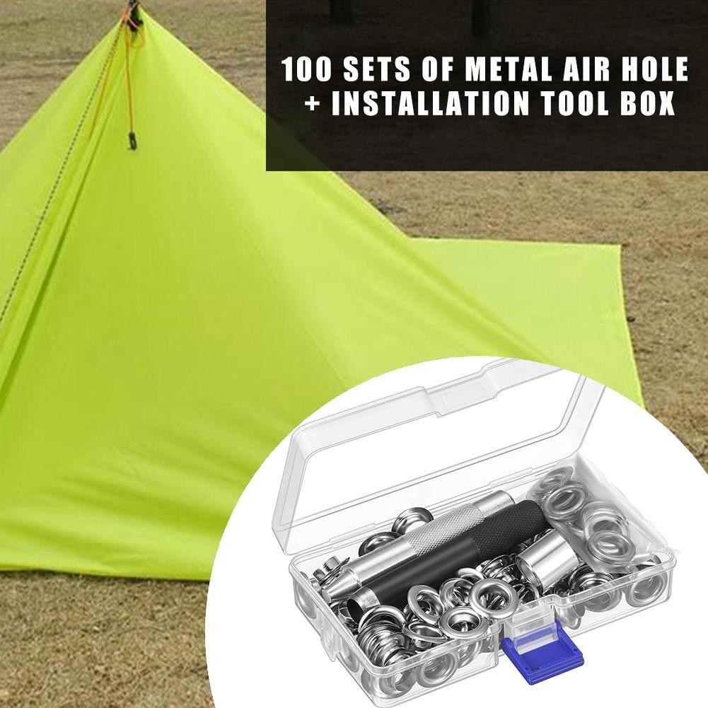 Set Eyelet Tool Set Grommet Kit Punch Grommets Tent Awning Hole Tarp ...
