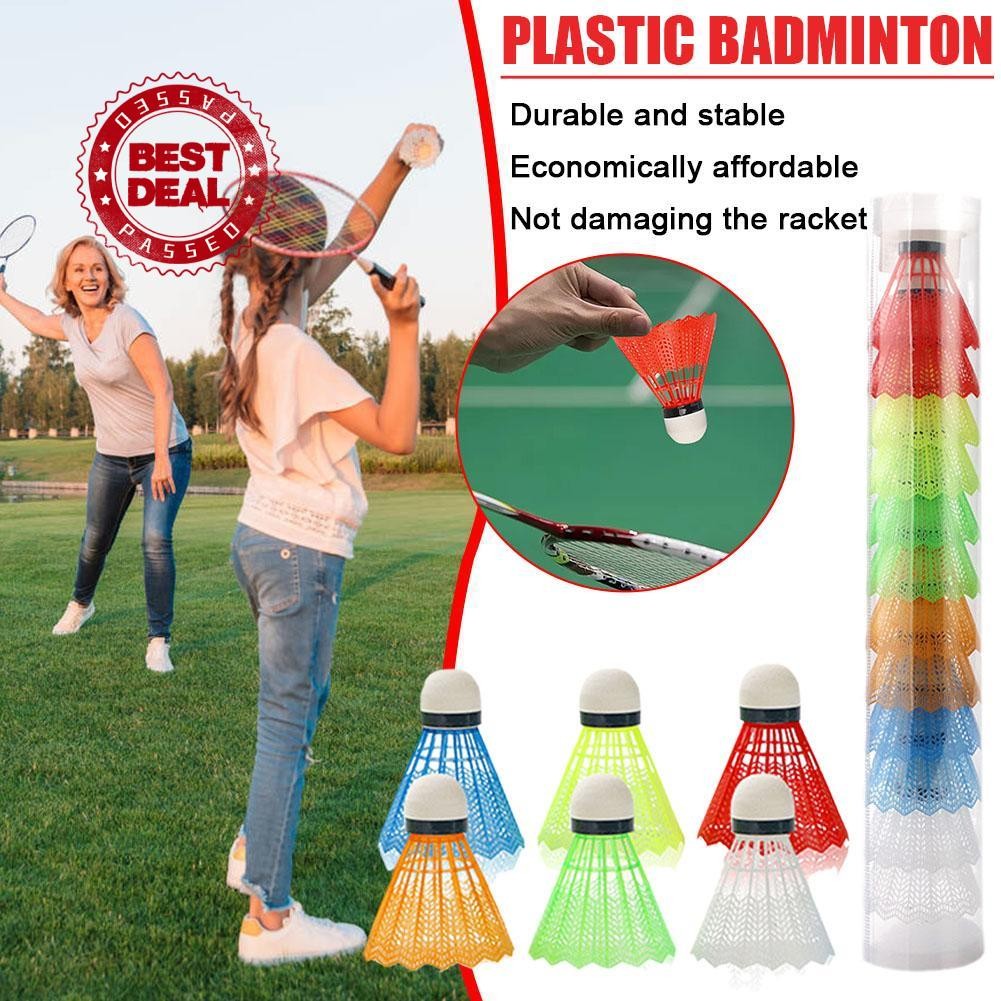 Set Of 12 Ultra Light Plastic Badminton Balls Colored Plastic In A ...