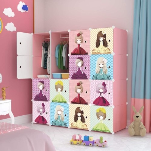 FLOWER GIRL 16C DIY Rack Storage Cabinet Wardrobe With Almari Hanger ...