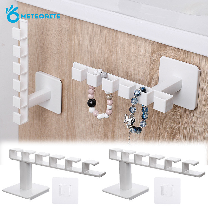 Wall Mount Hat Belt Organizer Hooks - Self-adhesive 6 Hooks L-Shaped ...