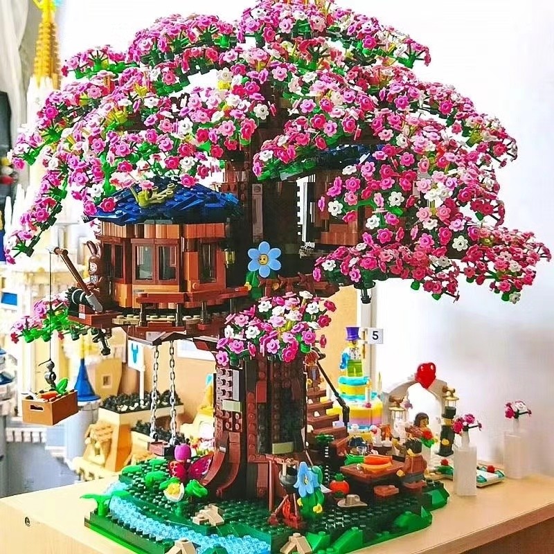 DCR Sakura Tree Building Block Cherry Blossom Tree House Assembled Toy ...