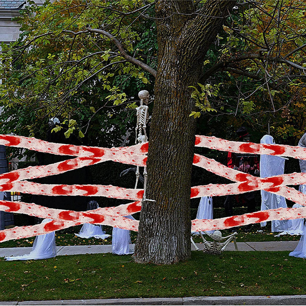 Halloween Blood Gauze Bandage Bloody Cloth Strips Haunted House Warning ...