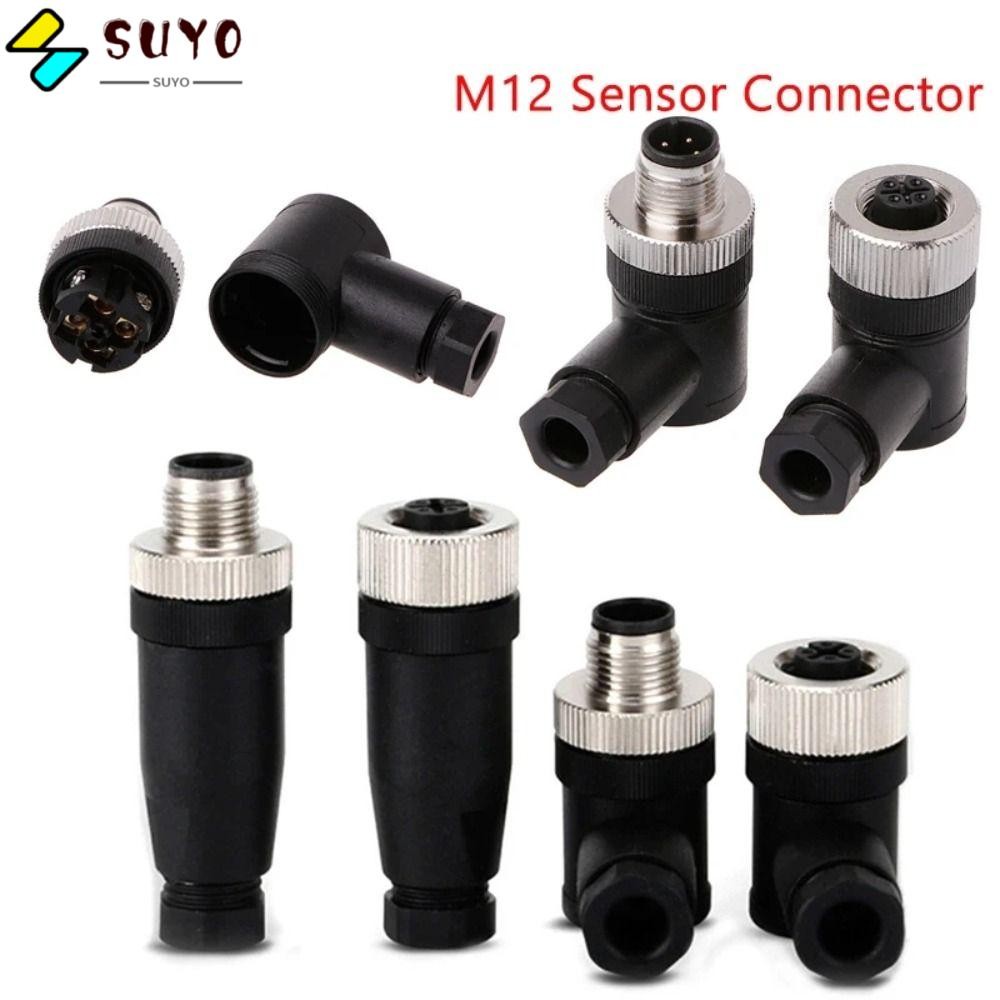 SUYO M12 Sensor Connector, 4 5 8 Pin Connector M12 Aviation Plug, A ...