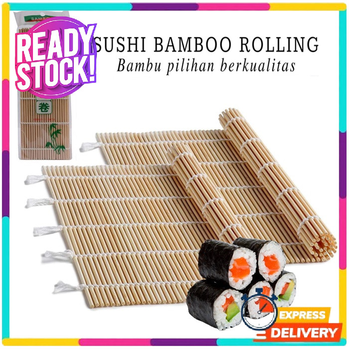 Bamboo Sushi Rolling Mat - Onigiri Rice Roller, Sushi Maker Tools ...