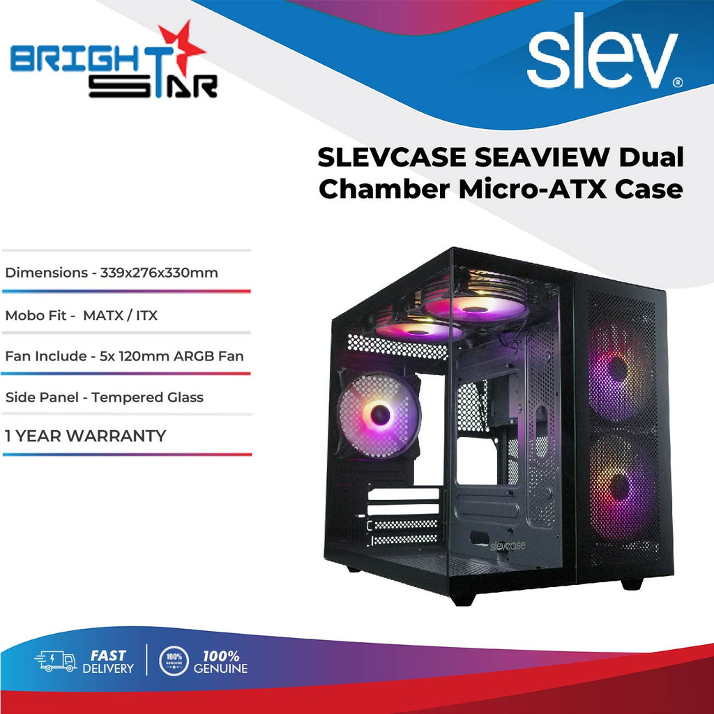 SLEVCASE SEAVIEW Airflow Dual Chamber Micro-ATX Case | Shopee Malaysia