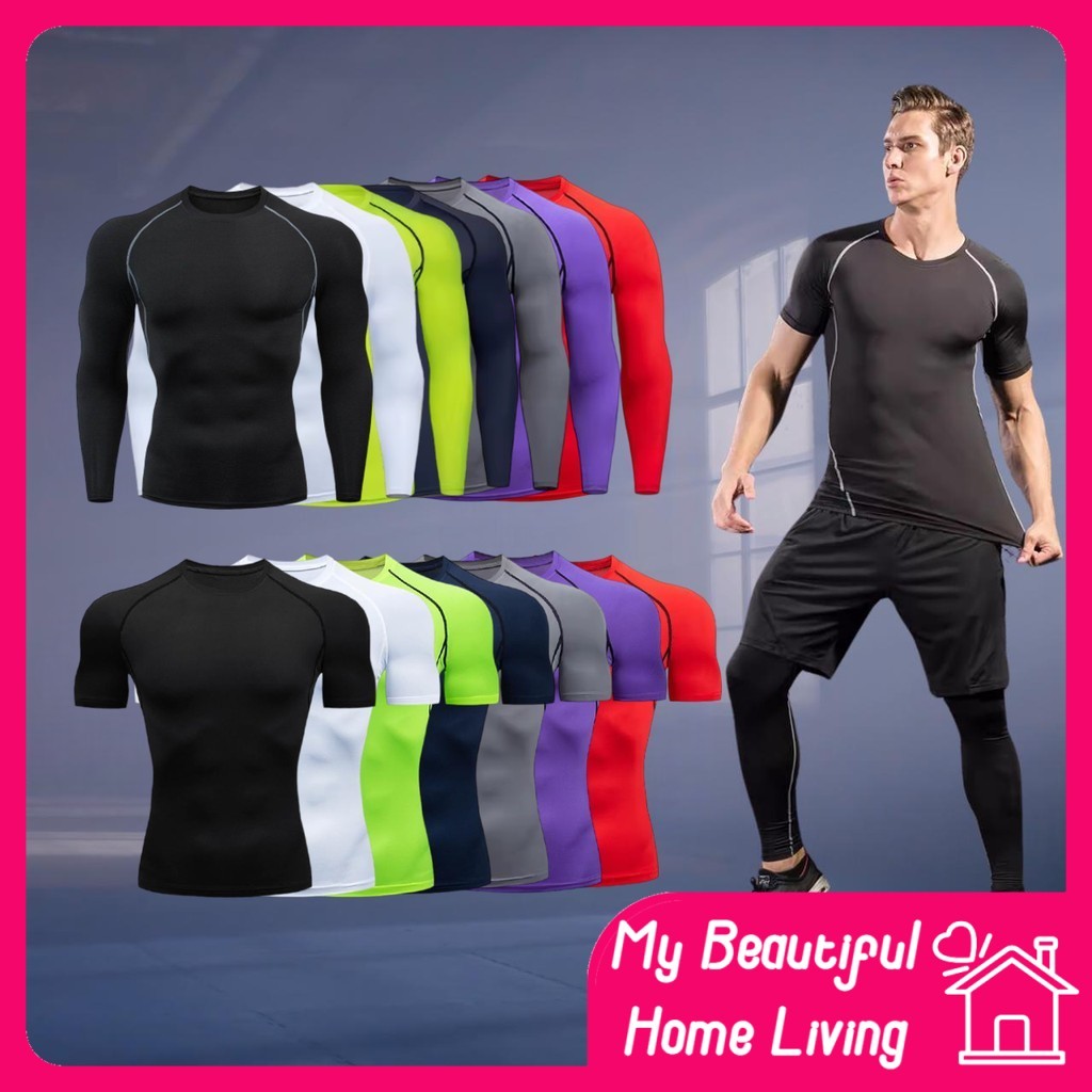 (BREATHABLE MATERIAL) MB Men Gym Tights Man Gym Shirt Outdoor Shirt ...