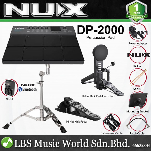 NUX DP-2000 8 Velocity Sensitive Percussion Pad and Digital Drum Kit ...