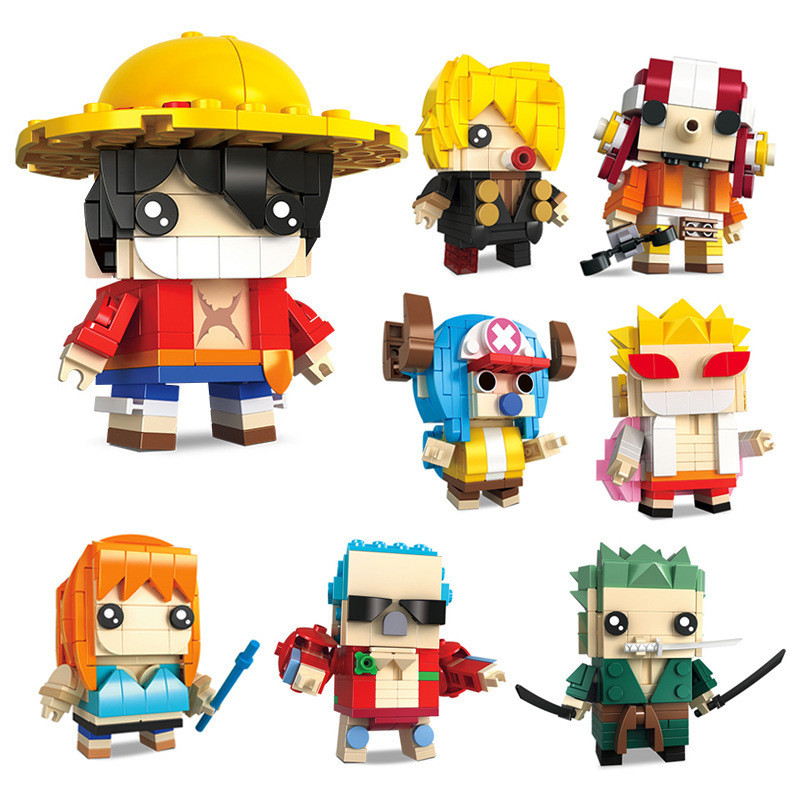 One Piece Building Blocks Lego Square Head Boy Puzzle Toy Anime Cartoon ...