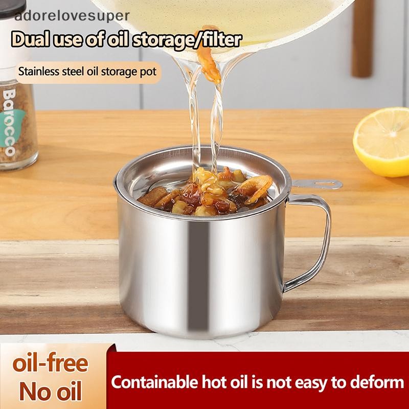 AD1MY Stainless Steel Grease Strainer Oil Soup Separator Oil Filter Pot ...