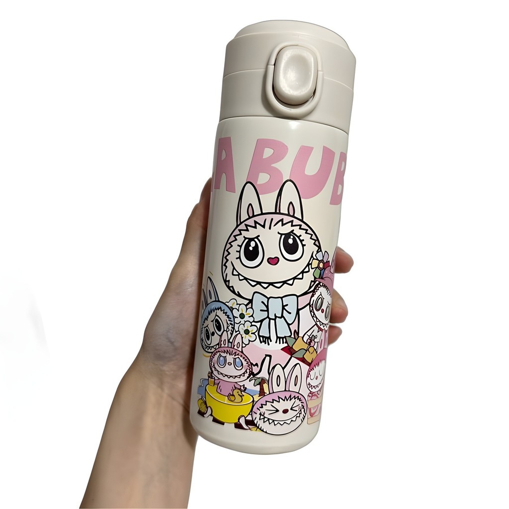 Hot-selling LABUBU Cute Cartoon Buckle Cup LABUBU sus304 Pea Cup Figure ...