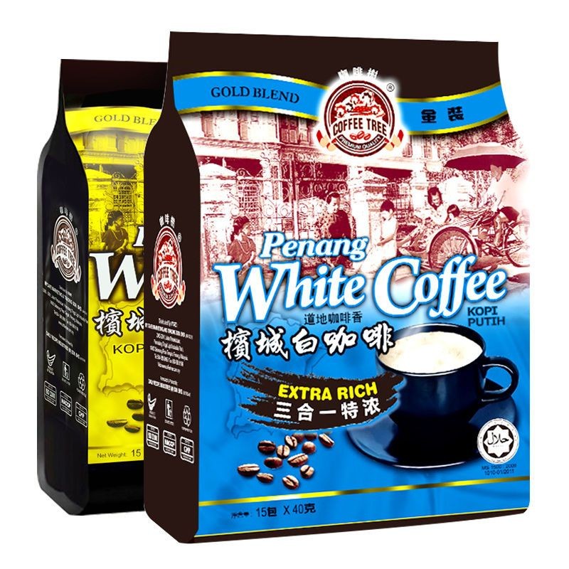 咖啡树槟城白咖啡马来西亚进口二合一原味特浓三合一Coffee Tree Penang White Coffee Malaysia Import ...
