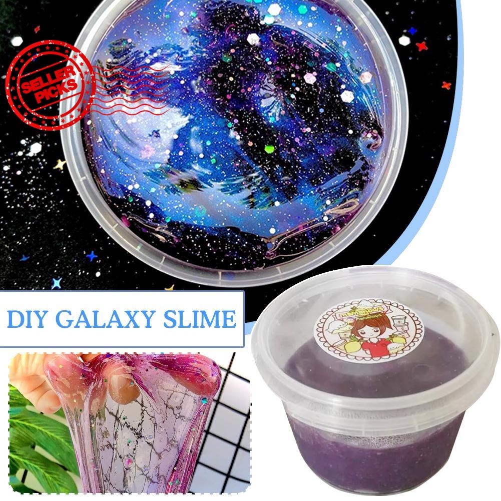 Slime Starry Sky Crystal Mud Set With Bubble Gel, Smooth And Non Sticky ...