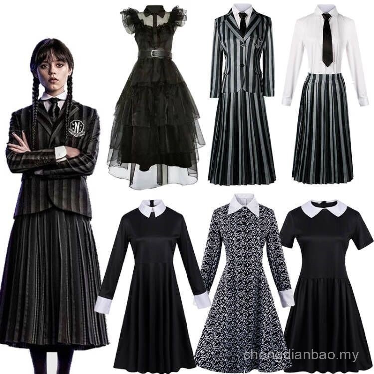 【In stock】Wednesday Addams Anime The Addams Family Cosplay Wednesday ...
