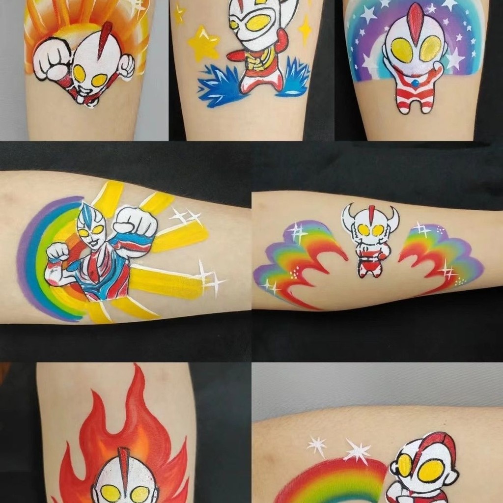 Ultraman Paint Template for Ultraman Face Color Paint Face Boy Face ...