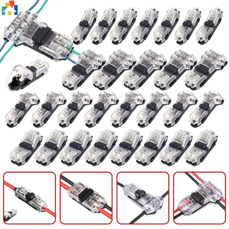 Universal Compact H/T Type Wire Connectors 22-18AWG Solderless Quick ...