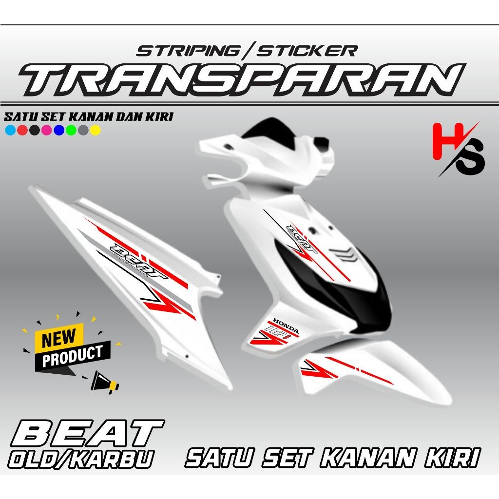 HONDA BEAT KARBU/OLD uv Transparent Sticker Striping latest design ...