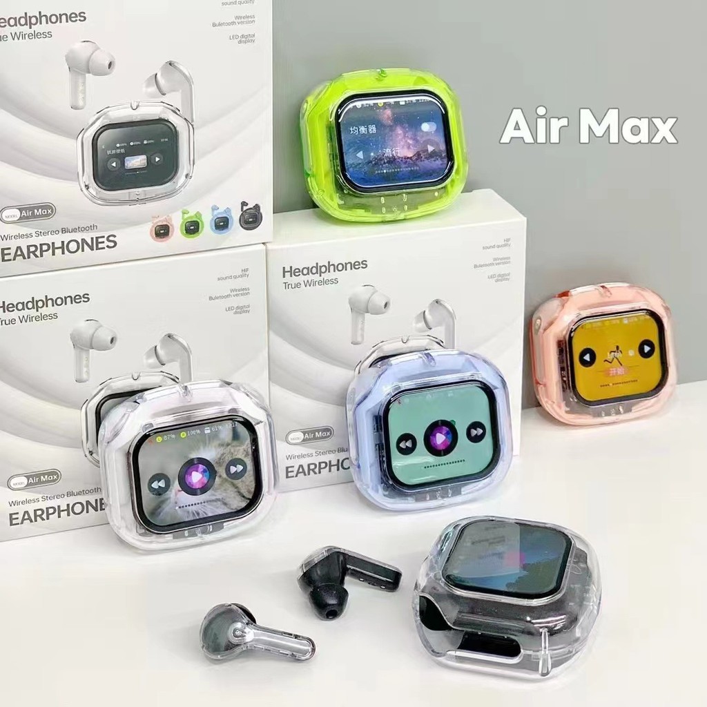 Alat dengar Bluetooth AIRMAX LCD Skrin Sentuh Warna Pengurangan Bunyi Model Lutsinar Dalam ...