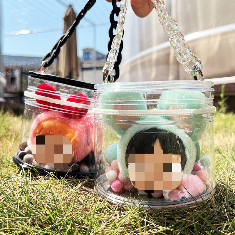 Cartoon Doll Storage Bag PVC Transparent Cotton Doll Bag Portable ...