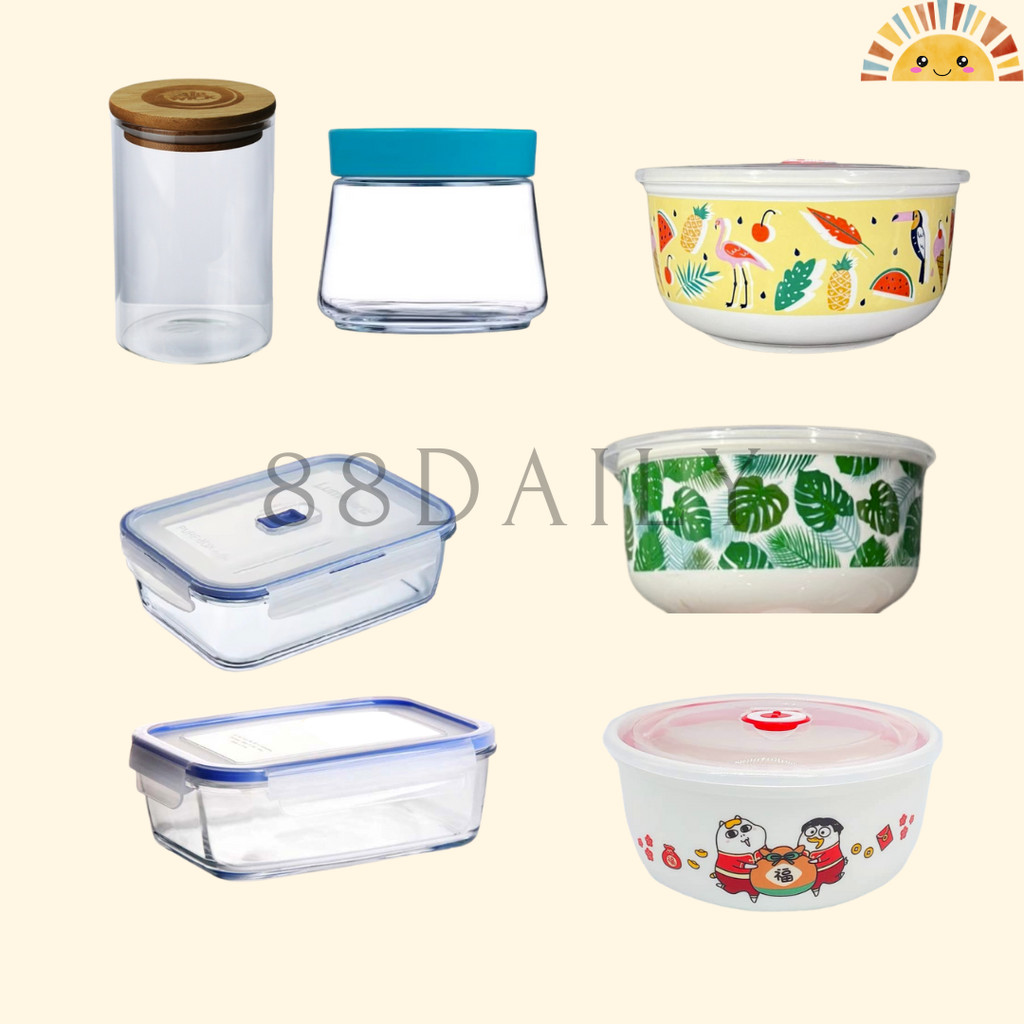 Luminarc Tupperware Air Tight and Bowl Container Ceramic with lid cover ...