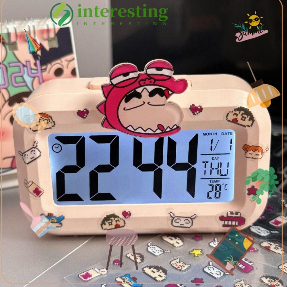 INTERESTING LED Digital Clock, Cartoon Mini Alien Alarms Clocks, Kawaii ...