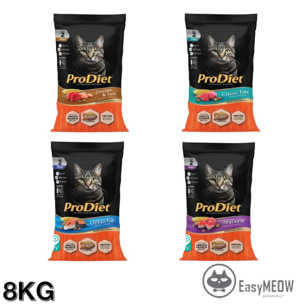 Prodiet Cat Food 8kg - Classic Tuna/ Chicken Tuna/ Mackerel/ Ocean Fish ...