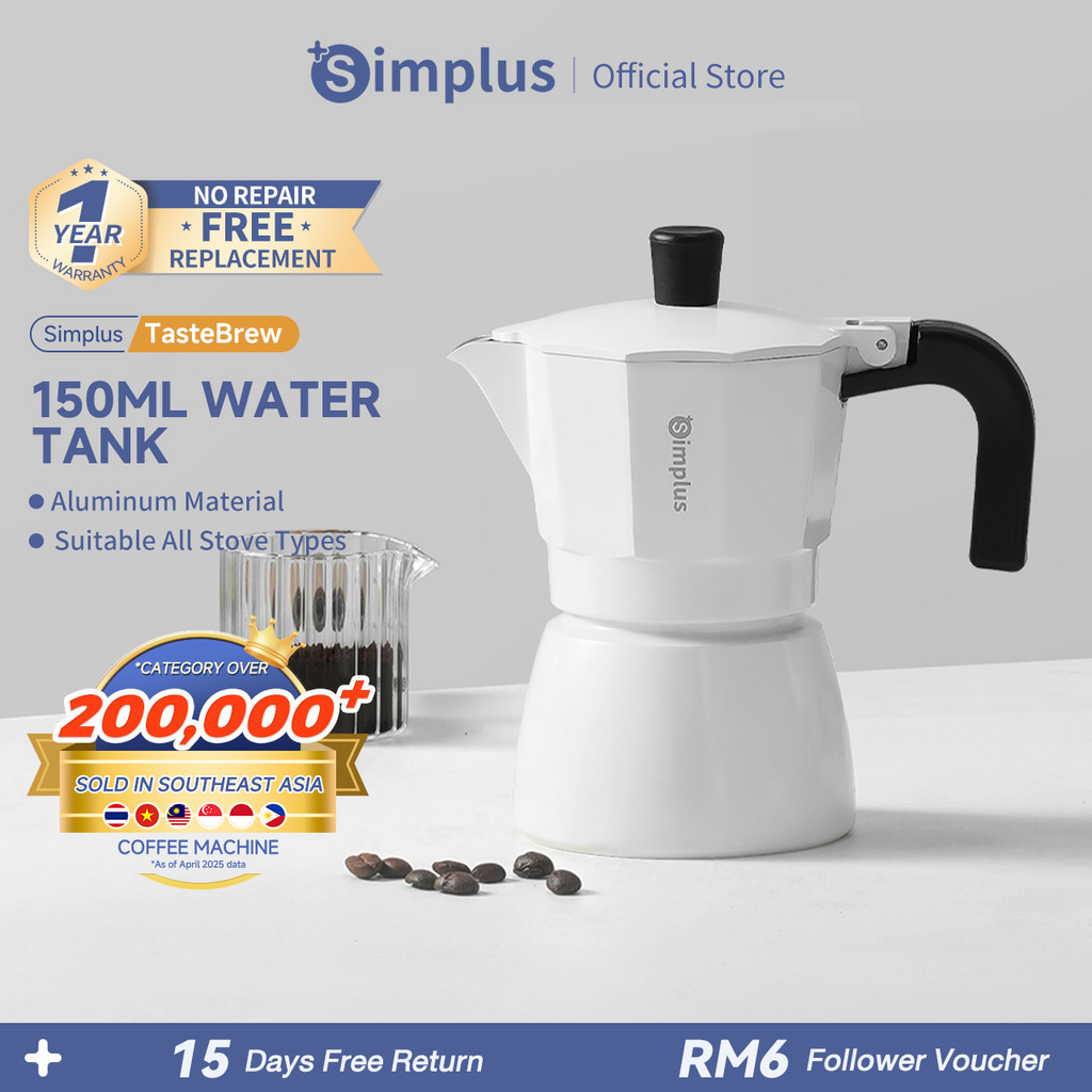 Simplus Moka Pot Single-Valve High-Pressure Extraction Italian Espresso Coffee Maker Kopi Periuk ...