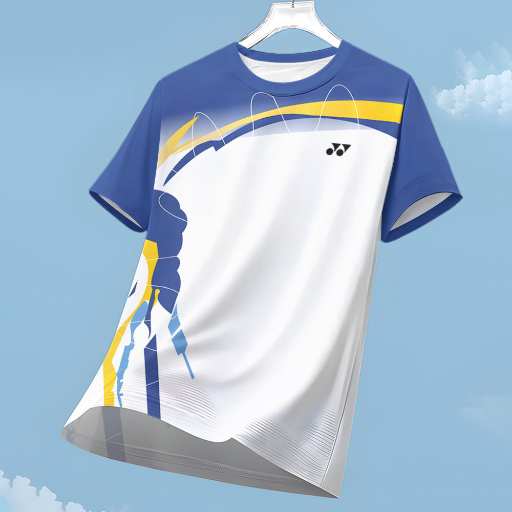 Badminton Jersey Dry Fit Shirt For Men Outdoor Cycling Short Sleeve Sports Running T-Shirt Brand ...