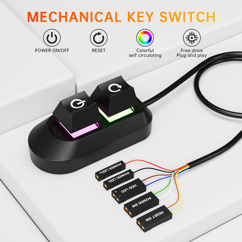 2M Desktop Computer Power Button Mechanical Key External Power On Off ...
