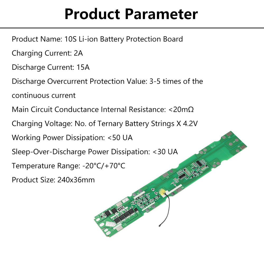 Pcbfun 10S 36V 15A Lithium Battery Protection Board with NTC ...