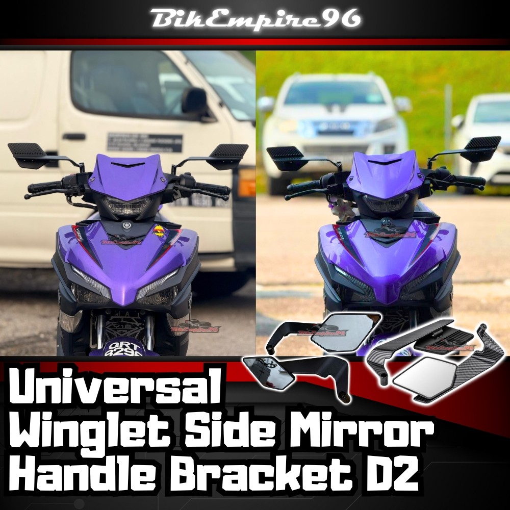 Universal Winglet Side Mirror Handle Bracket D2 Adjustable 360 Rotate ...