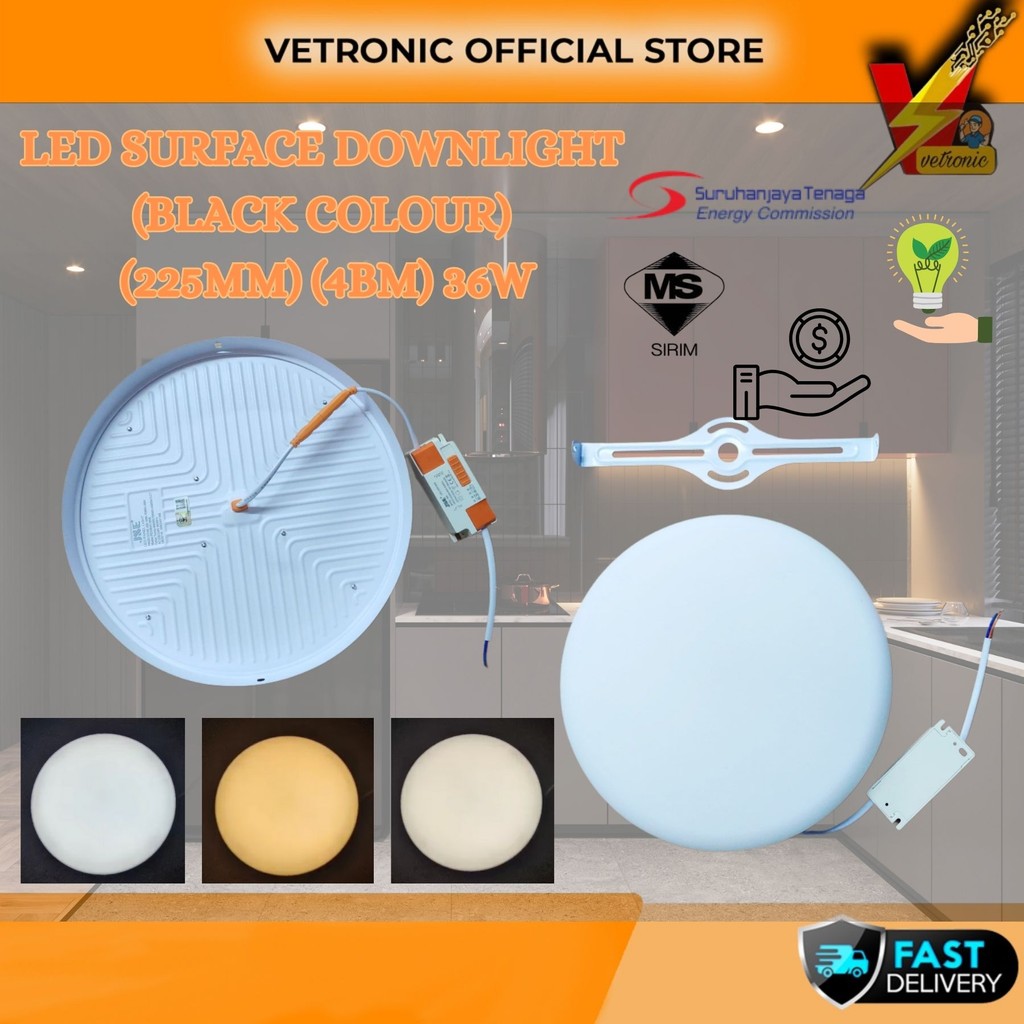 Lampu ceiling 8Inch Led Surface Downlight 36W Daylight / Warm White ...
