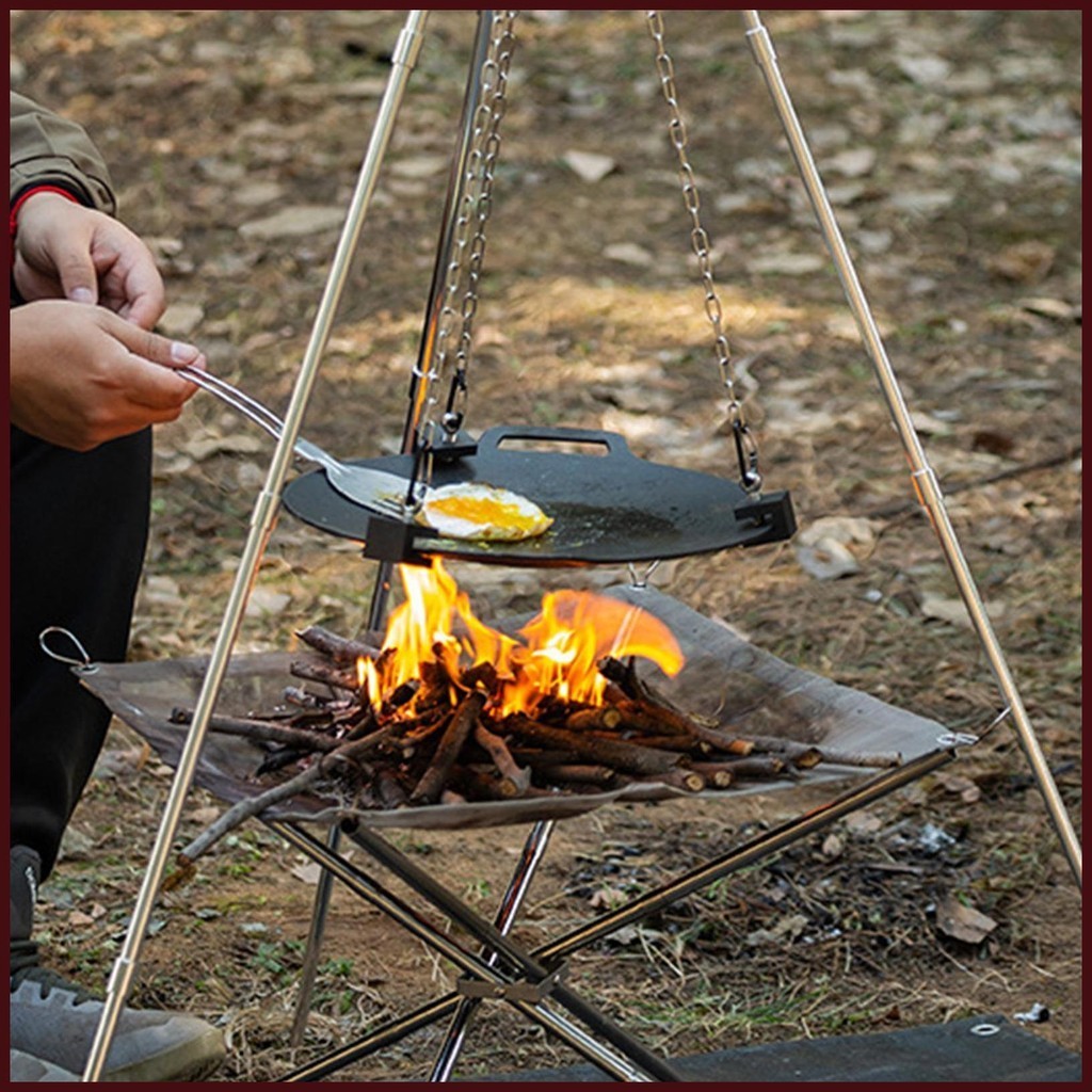 Cooking Tripod For Campfire Outdoor Fire Pit Tripod Aluminum Alloy ...